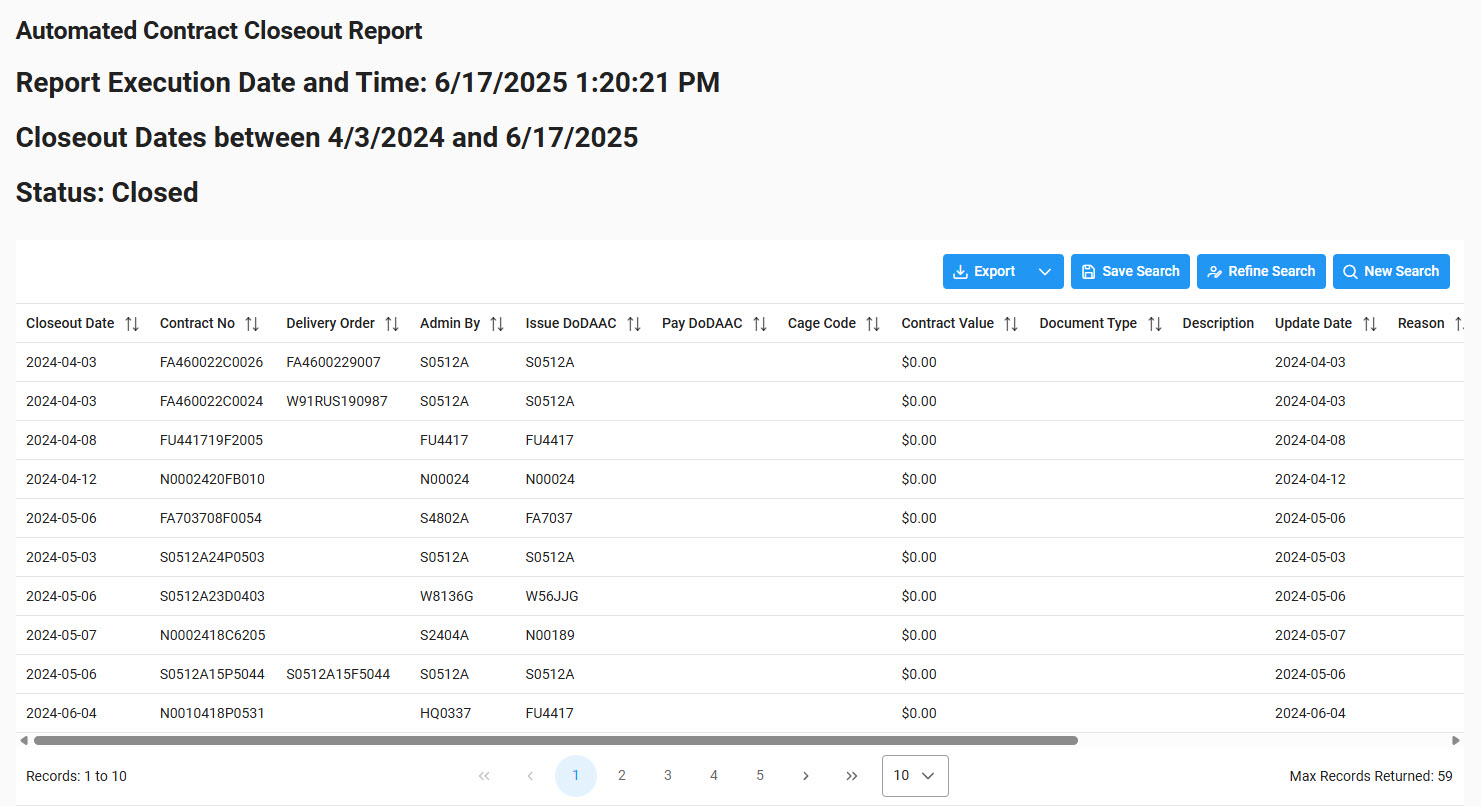 EDA Training - Automated Contract Closeout Report | PIEE